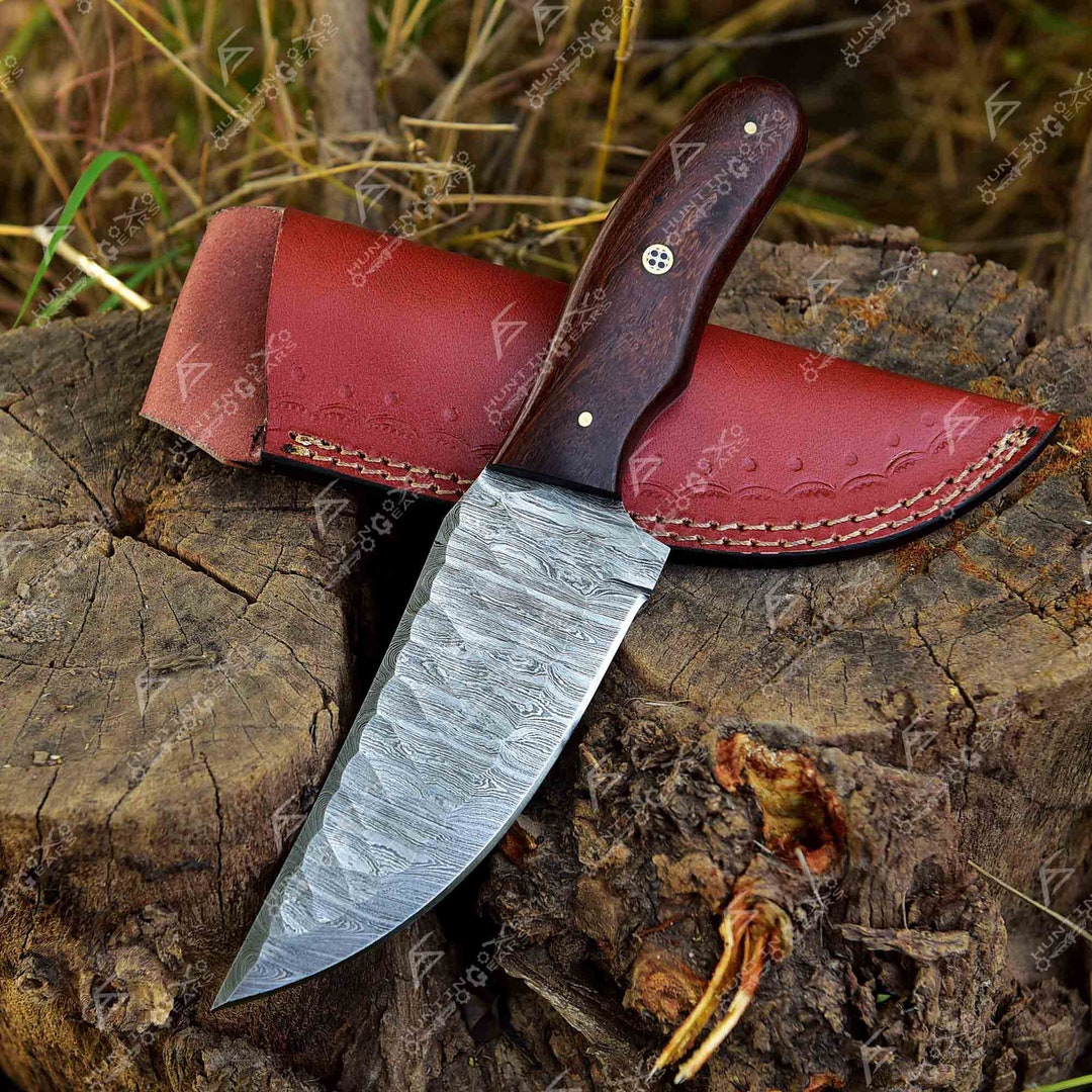 Beautiful Hand Forged Skinner Knife, Damascus Hunting Knife, Handmade ...
