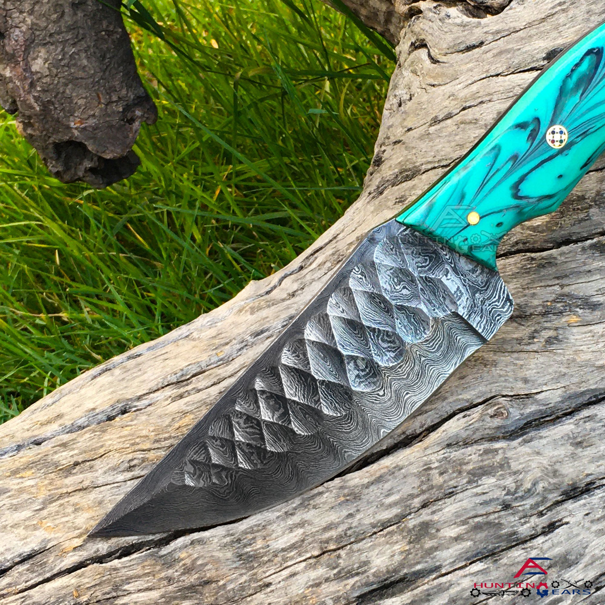 Beautiful Hand Forged Skinner Knife, Damascus Hunting Knife, Handmade ...