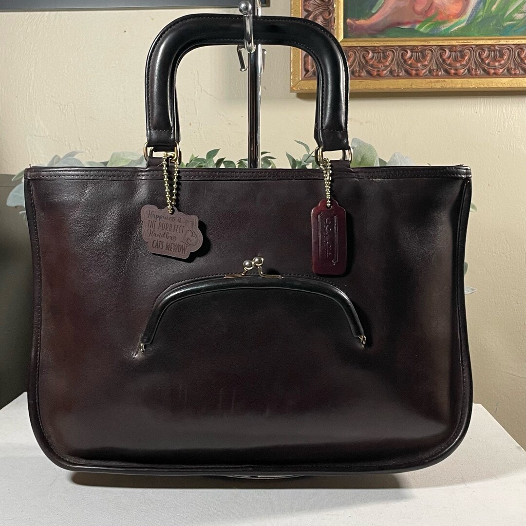 Vintage Coach NYC Mocha Watermelon Satchel 9441 - Etsy