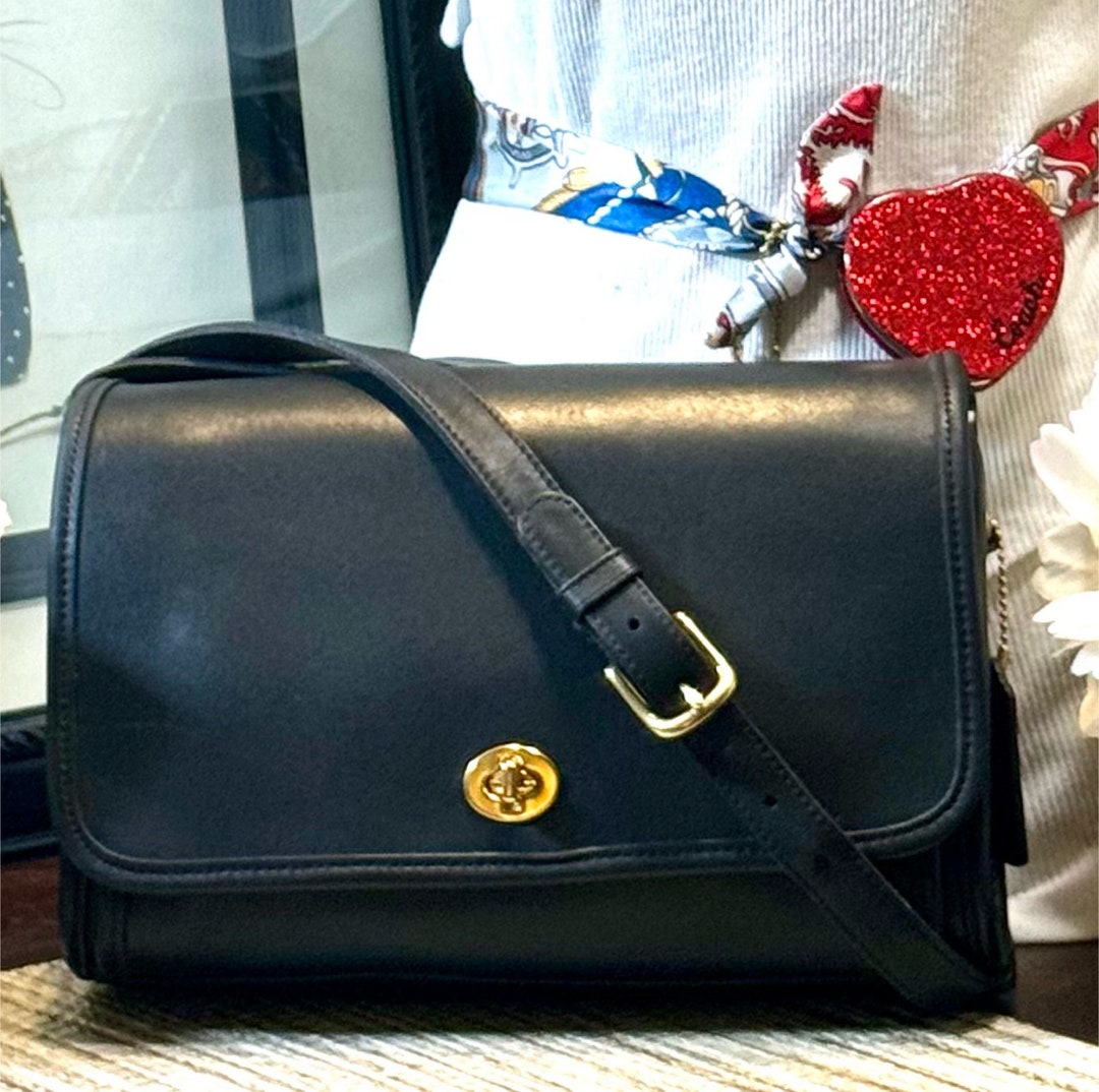 Vintage Coach Black Ridgefield Flap Bag 9812 - Etsy