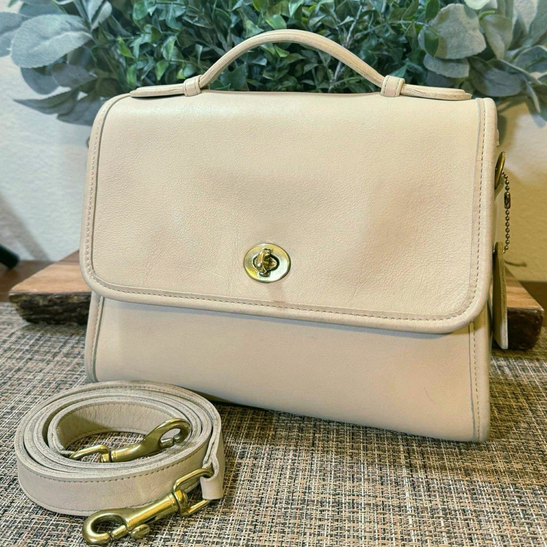 Vintage Coach Bone Court Bag 9870 - Etsy