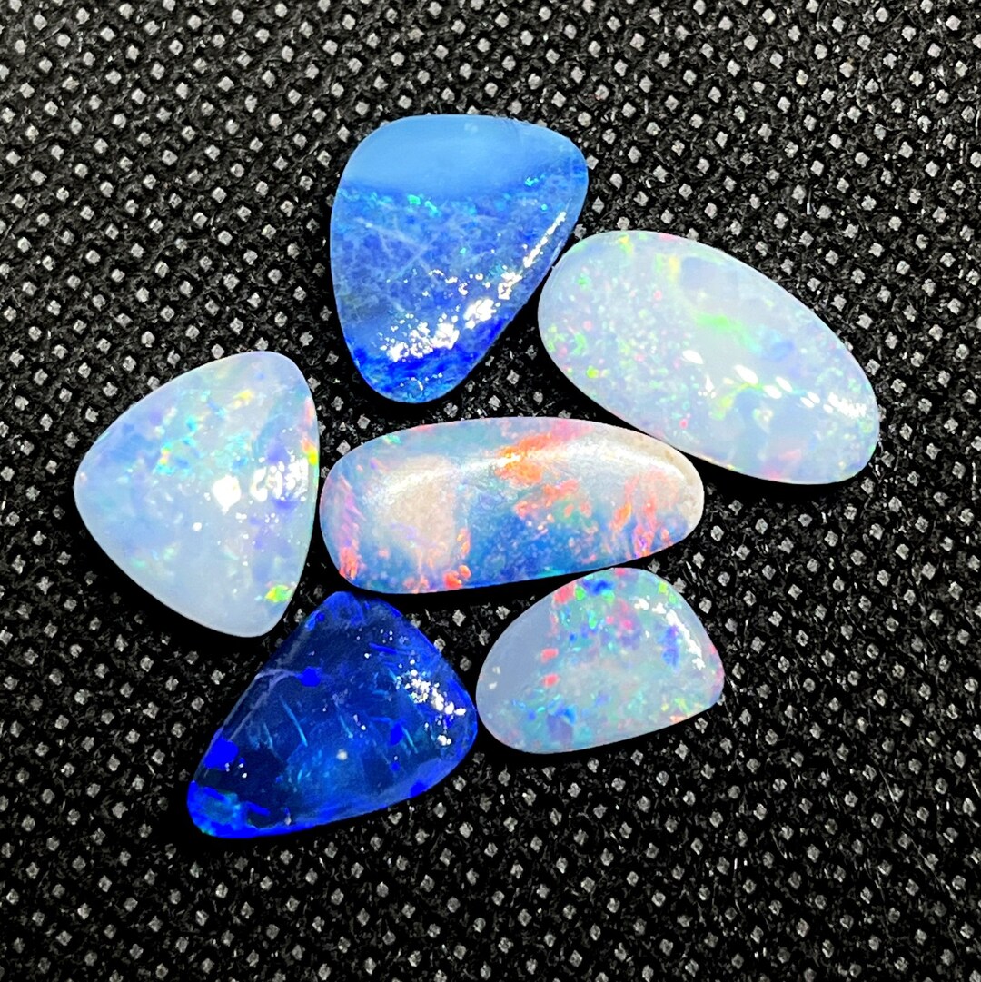 6 Pieces Mini Australian Opal Mix Shape Doublet, Good Quality Multi ...