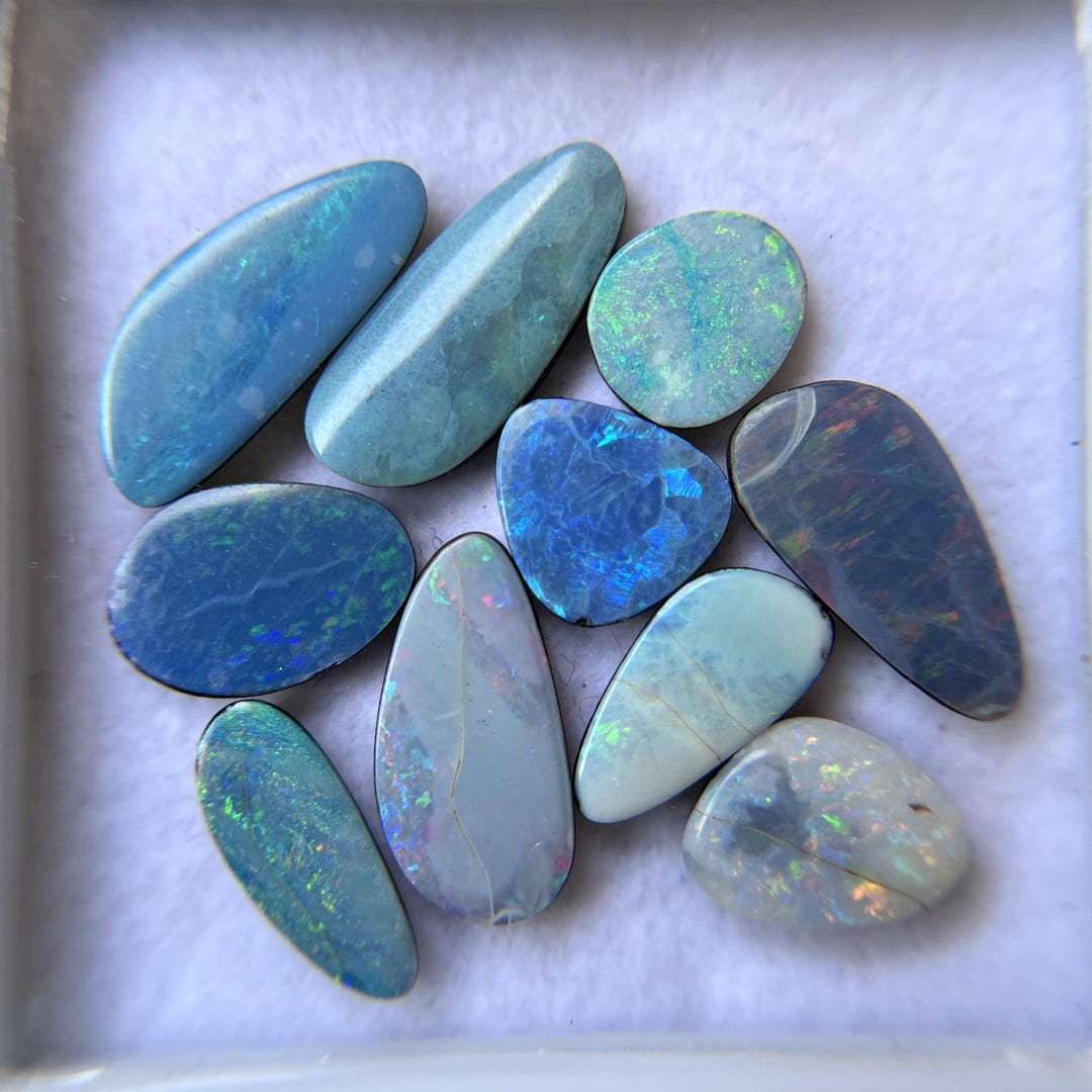 10 Pieces Mini Australian Opal Mix Shape Doublet, Good Quality Multi ...