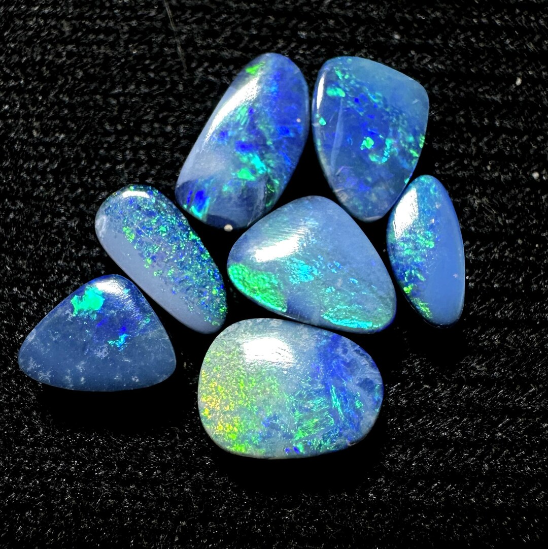 7 Pieces Australian Opal Mix Shape Doublet Cabochons, Good Quality ...