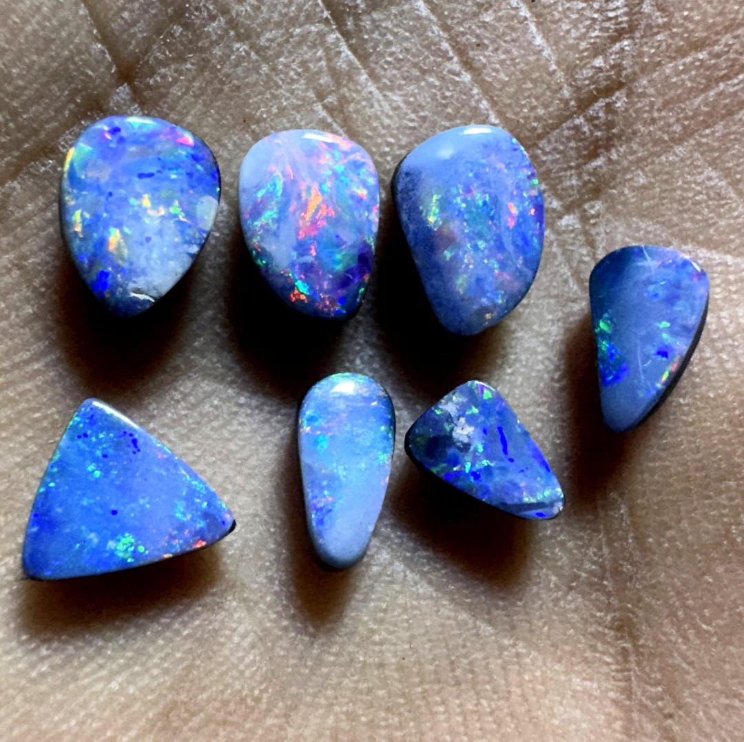 7 Pieces Australian Opal Mix Shape Doublet Cabochons, Good Quality ...