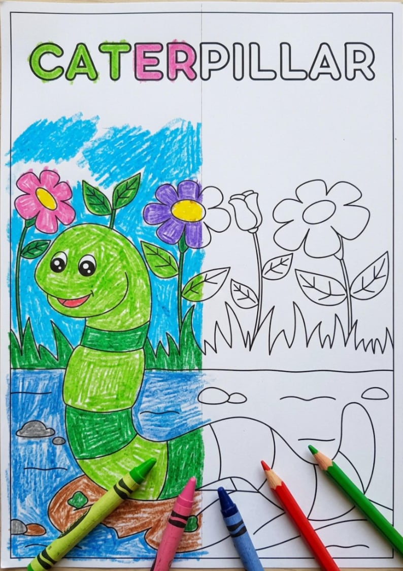 Kids Garden Coloring Book | Butterflies, Flowers, Rainbows (PDF ...