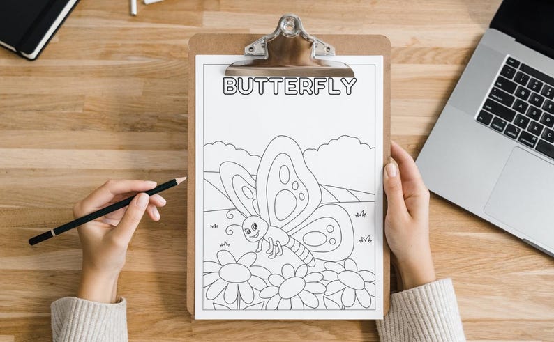 Kids Garden Coloring Book | Butterflies, Flowers, Rainbows (PDF ...