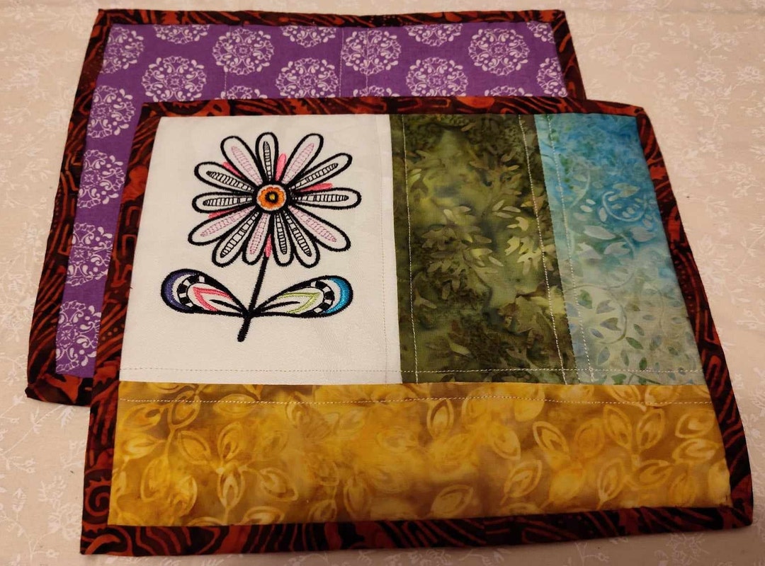 Scrappy Floral Mug Rugs - Etsy