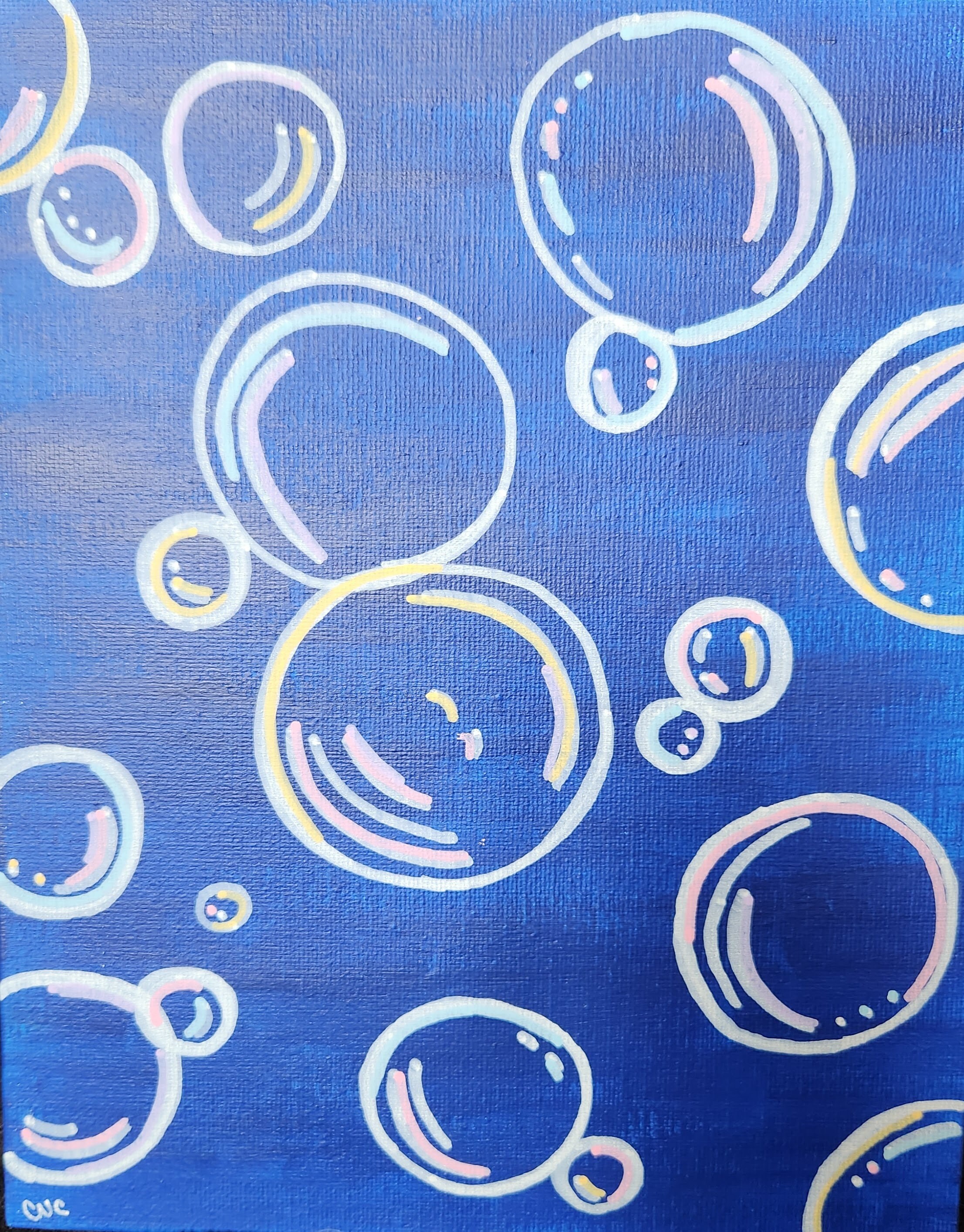 Bubbles Acrylic Painting 8x10 - Etsy