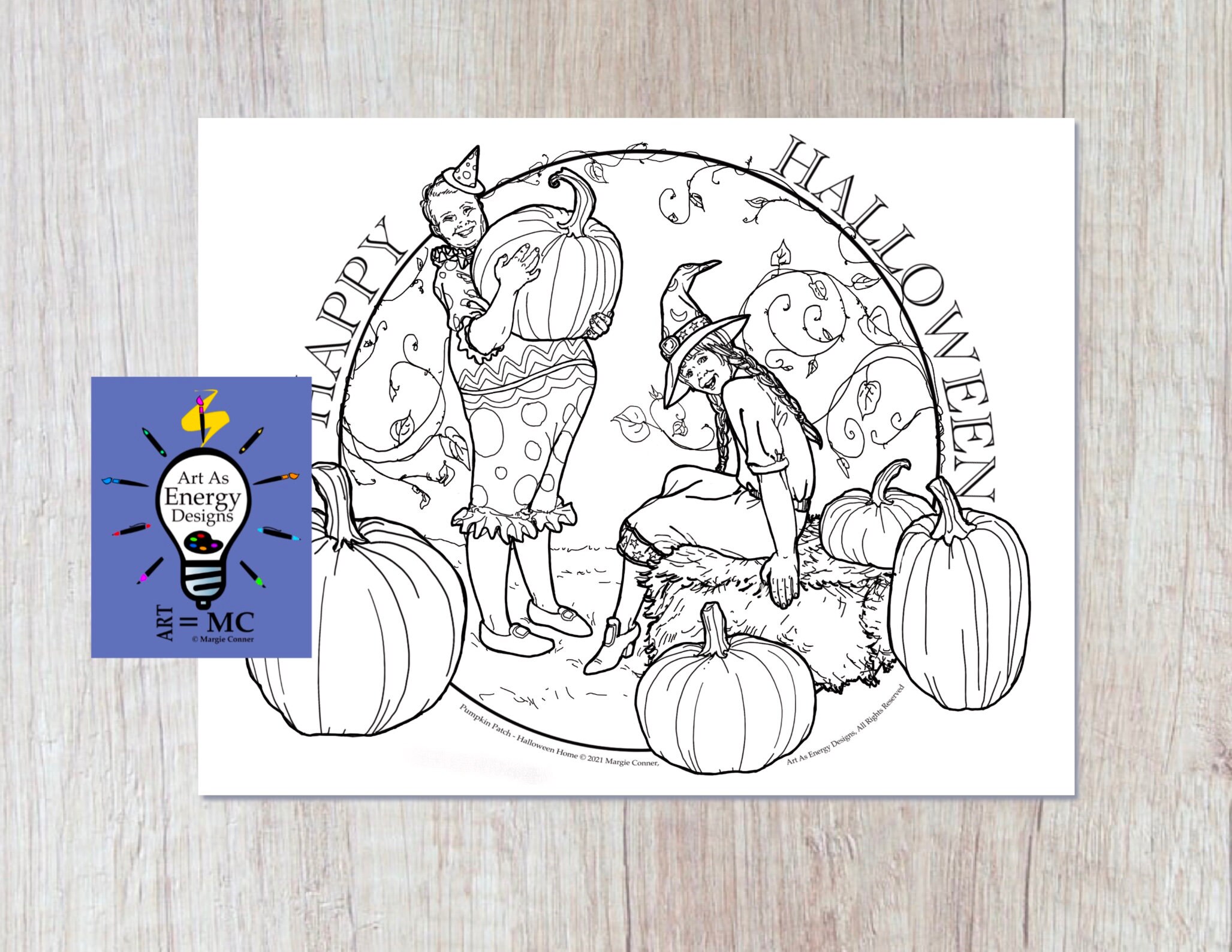 Pumpkin Patch, Halloween Home Coloring Page Digital Download - Etsy