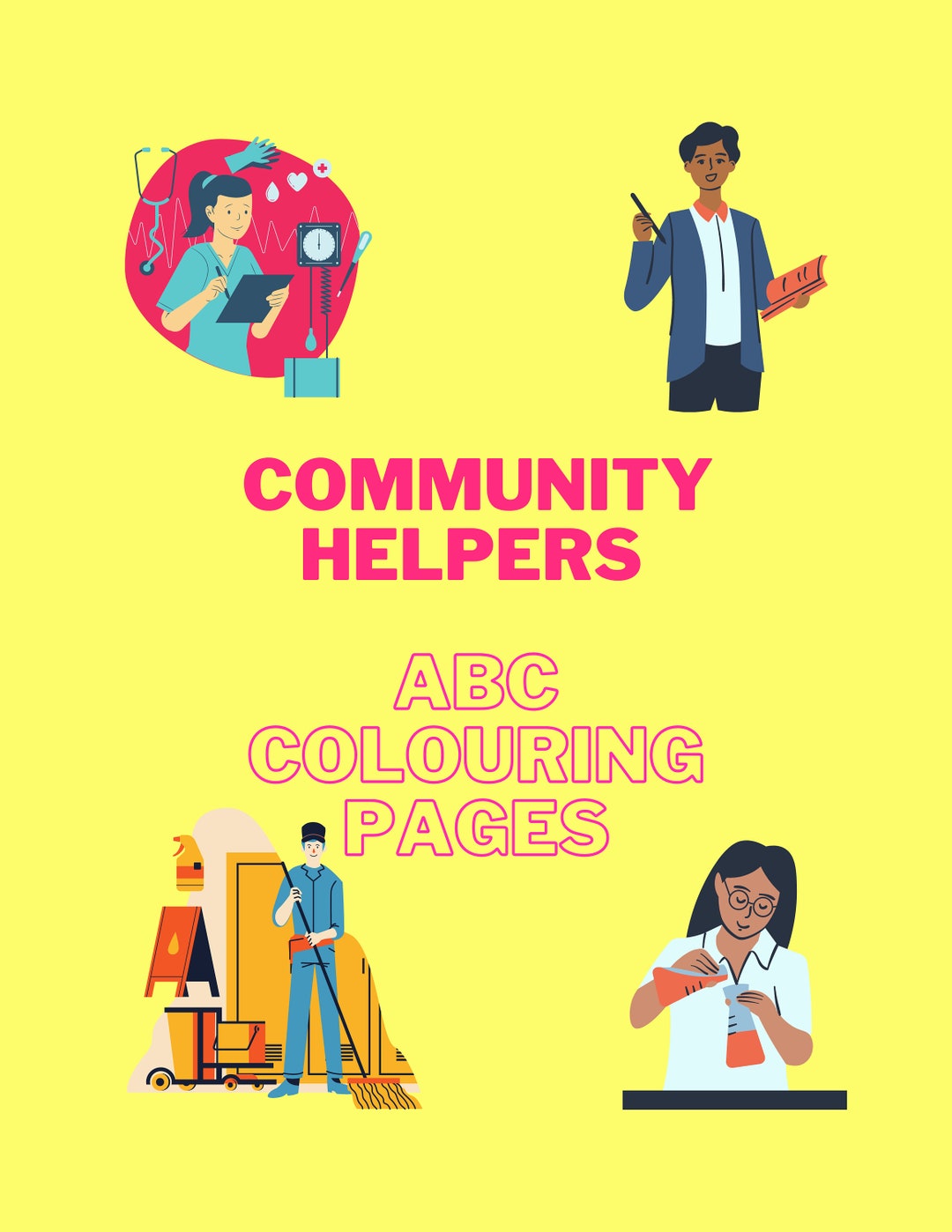 26 Printable Community Helpers Alphabet Sheets. Preschool ...