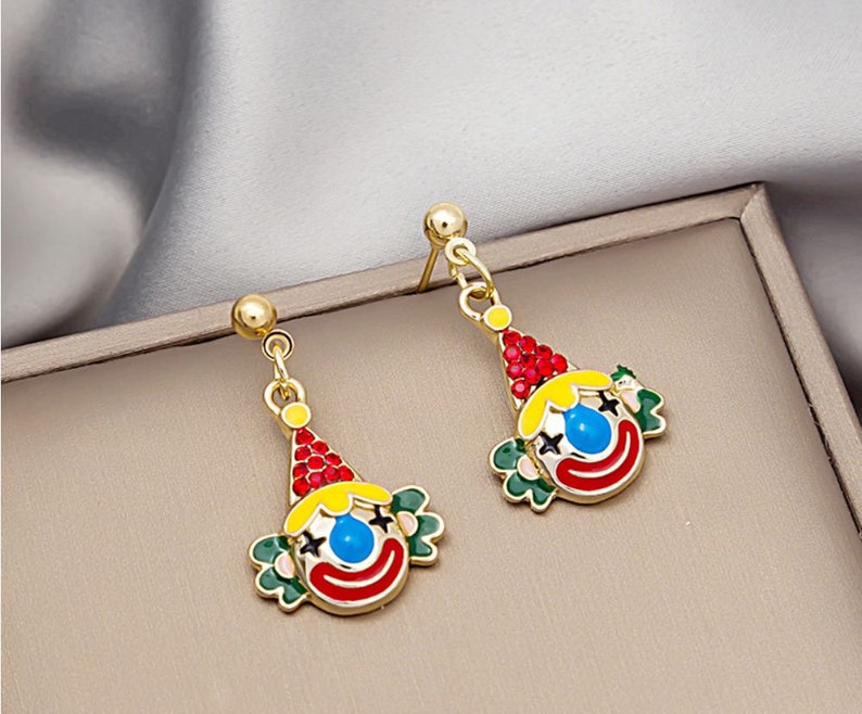 Colorful Creepy Scary Clown Stud Earrings - Etsy