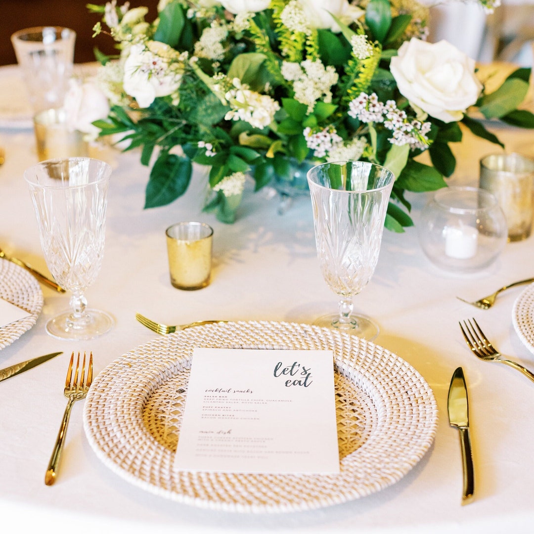 Let's Eat Wedding Menu Cards - Printed Ink Cardstock Menus - Etsy