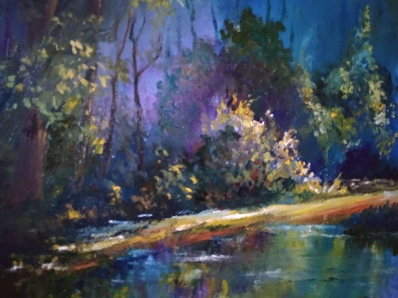 Painting sunbeam. Oil. Palette Knife. Canvas on a Stretcher. 12x16 ...