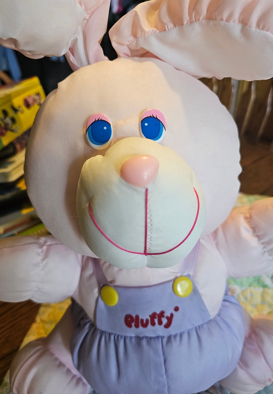 Vintage Pink Pluffy Easter Bunny 80s - Etsy