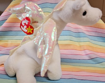 1996 Magic the Dragon Ty Beanie Baby 4088 4th Gen Red Heart Hang Tag ...