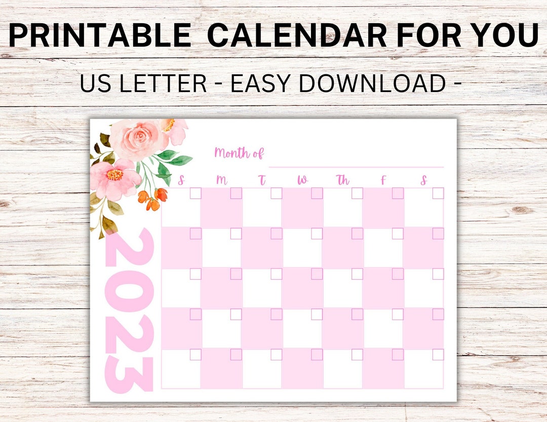 2023 Printable Write-on Calendar - Etsy