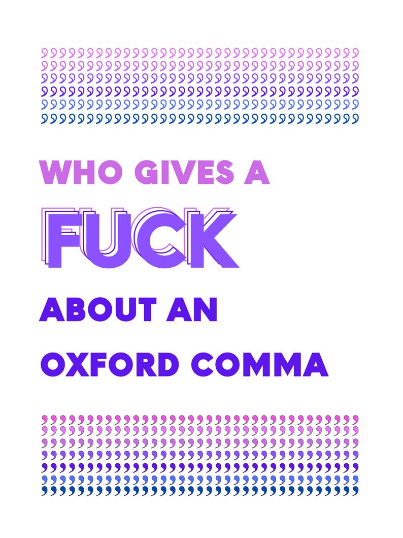 Oxford Comma Digital Print Poster Funny Quote Vampire - Etsy
