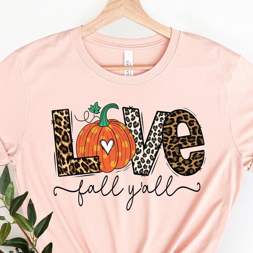 Love Fall Y'all Shirt Leopard Print Fall Shirt - Etsy