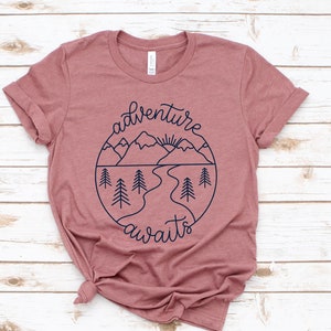 Adventure Tshirt, Adventure Awaits Shirt, Camping Shirts, Mountain ...