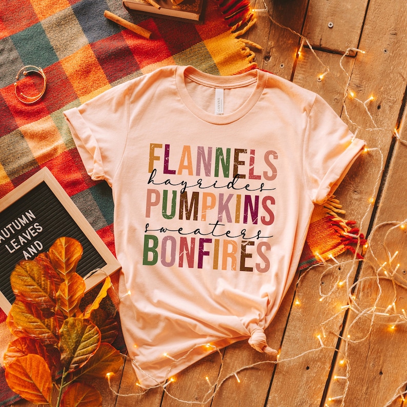Flannels Pumpkins Hayrides S'mores and Bonfires Shirt, Fall Shirt, Fall ...