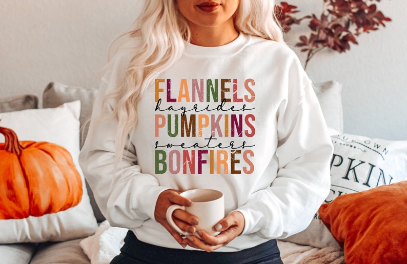 Flannels Pumpkins Hayrides S'mores and Bonfires Shirt, Fall Shirt, Fall ...