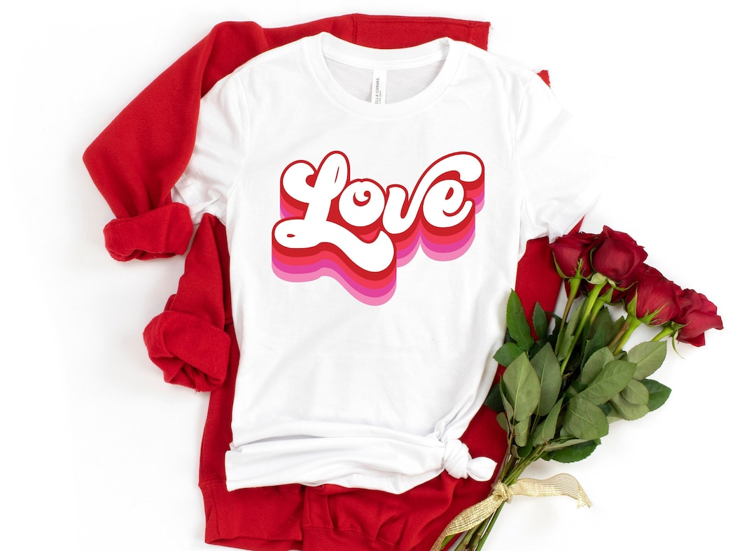 Retro Love Shirt-valentines Day Shirt-valentines Day Gift-gift for Her ...