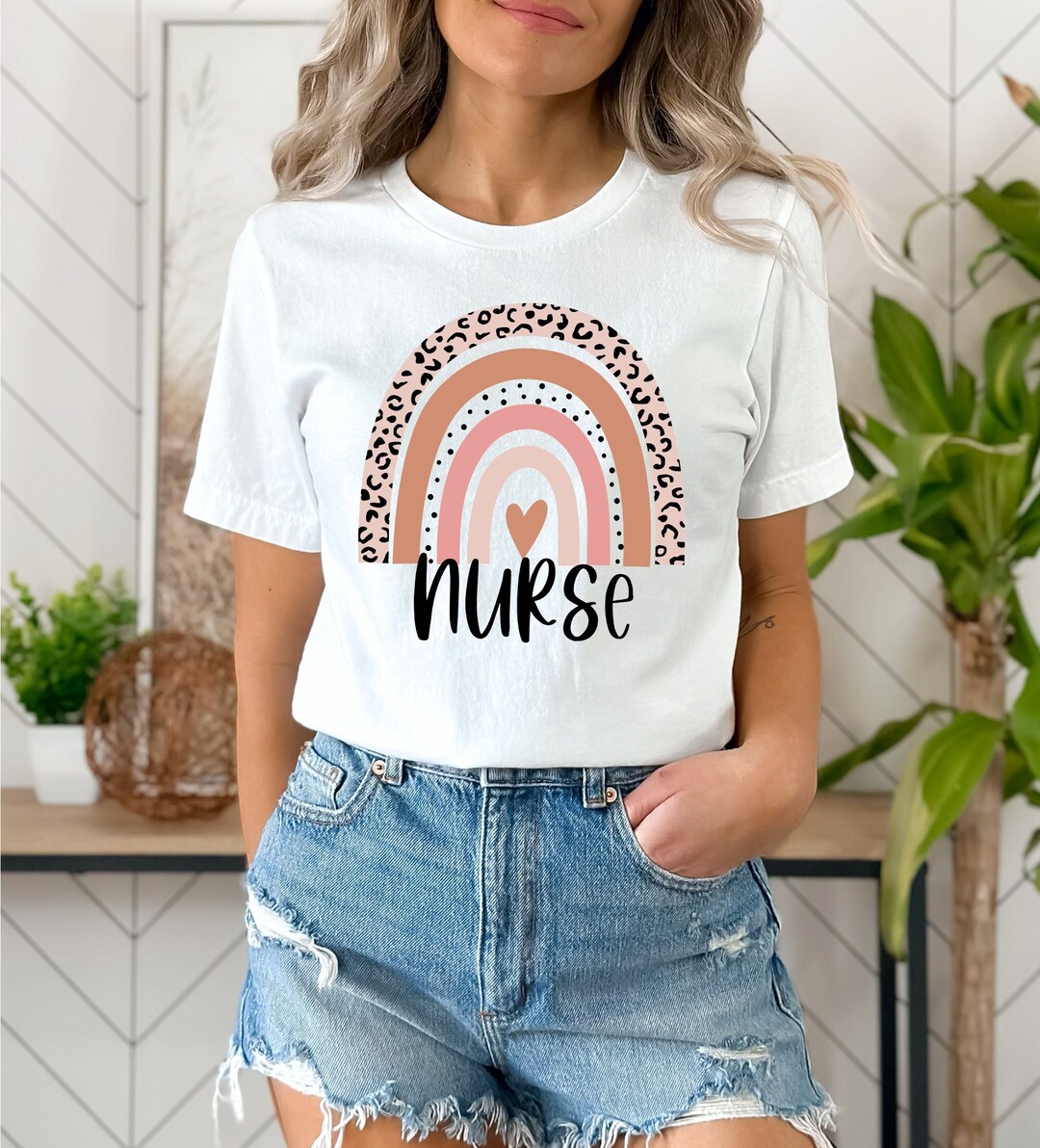 Rainbow Nurse Shirt, Leopard Print Nurse Life,registered Nurse Shirt ...