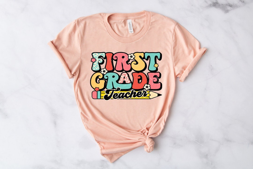 First Grade Teacher Shirt •1st Grade Teacher T-shirt •cute First Grade ...