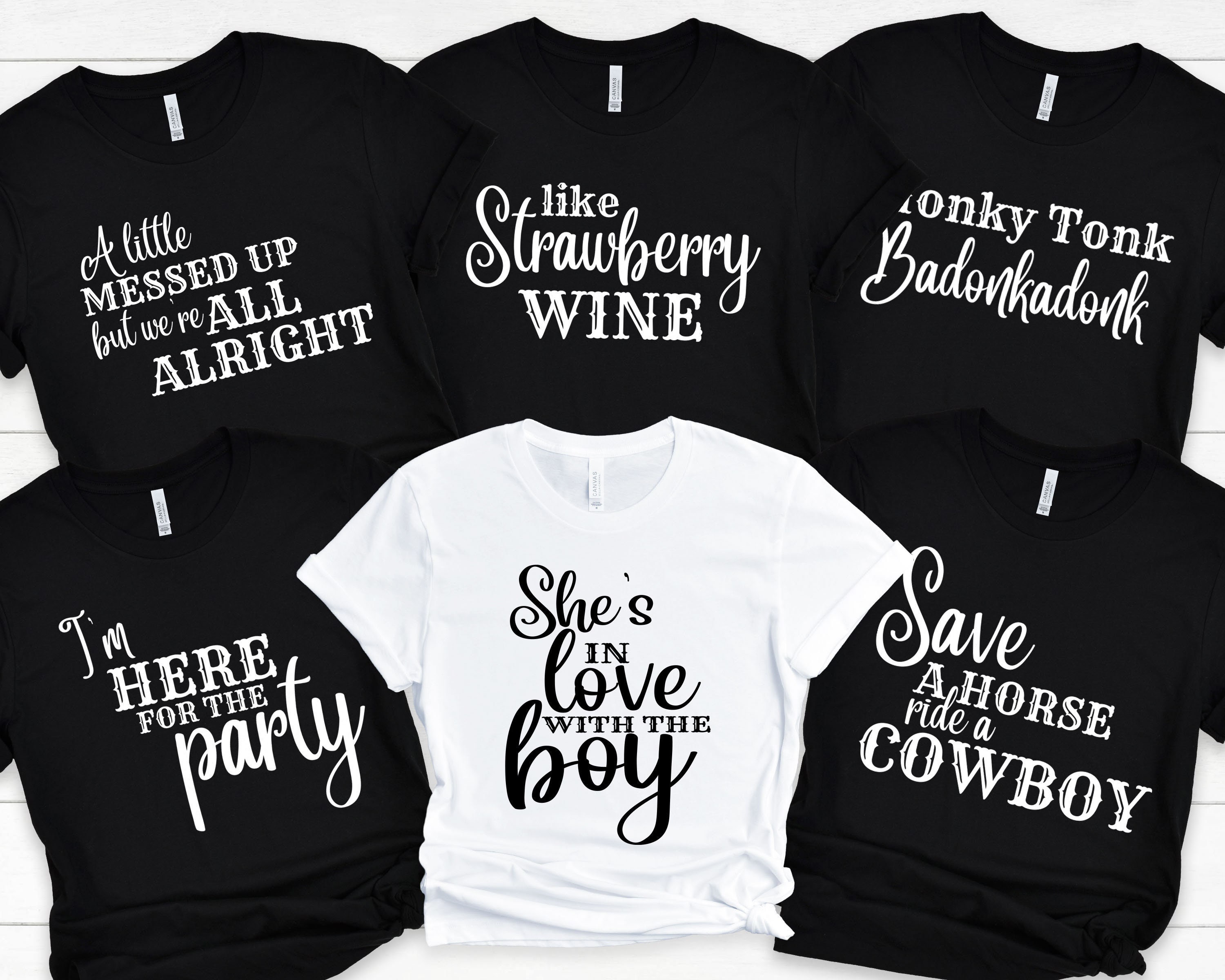 Country Music Themed Bridal Party Custom Lyrics Shirt - Etsy