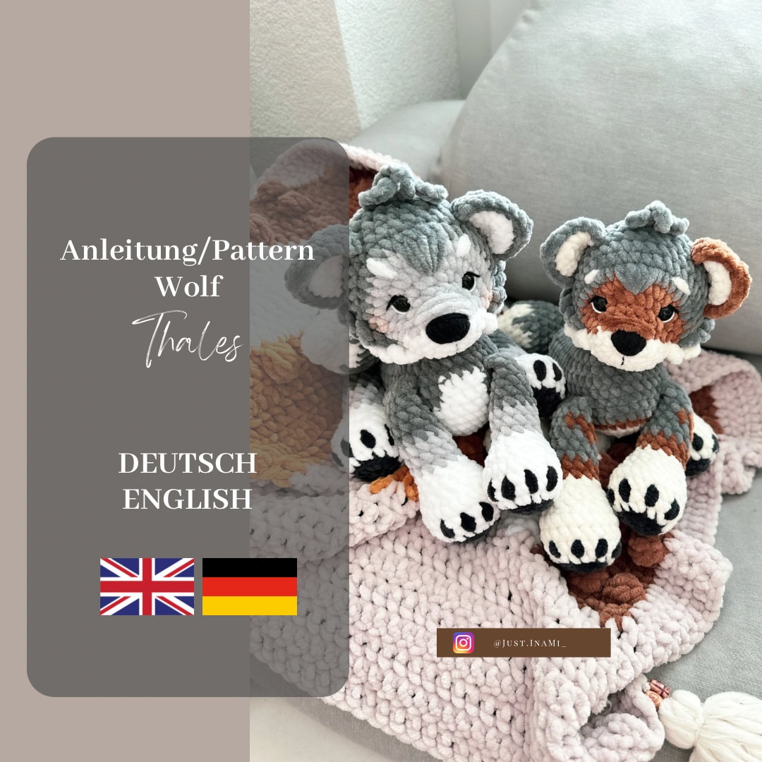 Crochet Pattern Wolf Thales language: German/english amigurumi - Etsy