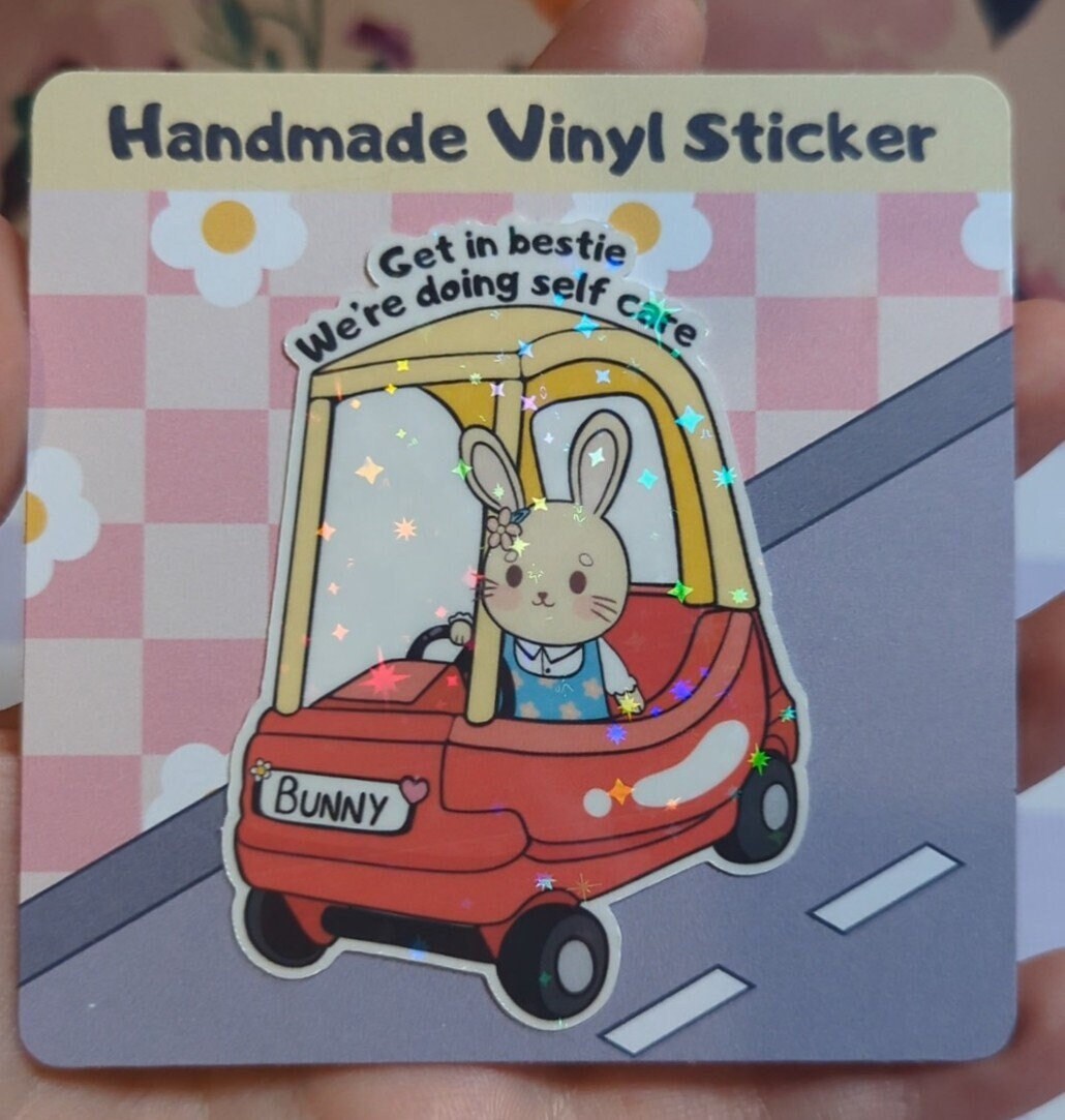Kawaii Nostalgia Die-cut Vinyl Sticker // Holographic / Self Care ...