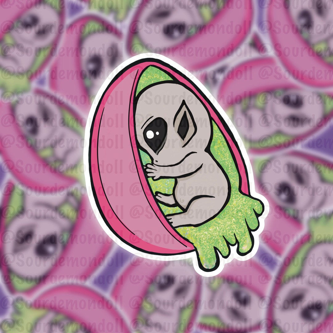 Y2k Alien Egg Vinyl Sticker - Nostalgic - 90s Kids - Holographic ...