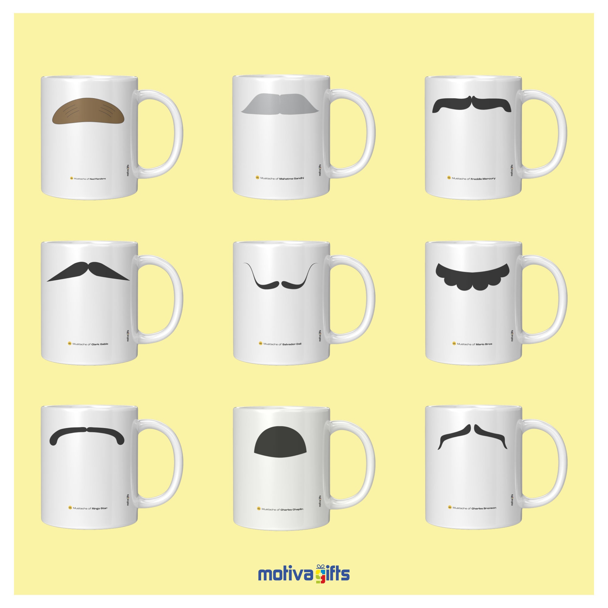 Classic Charlie Chaplin Mustache Mug Gifts for Him Funny Gift Dad Joke ...