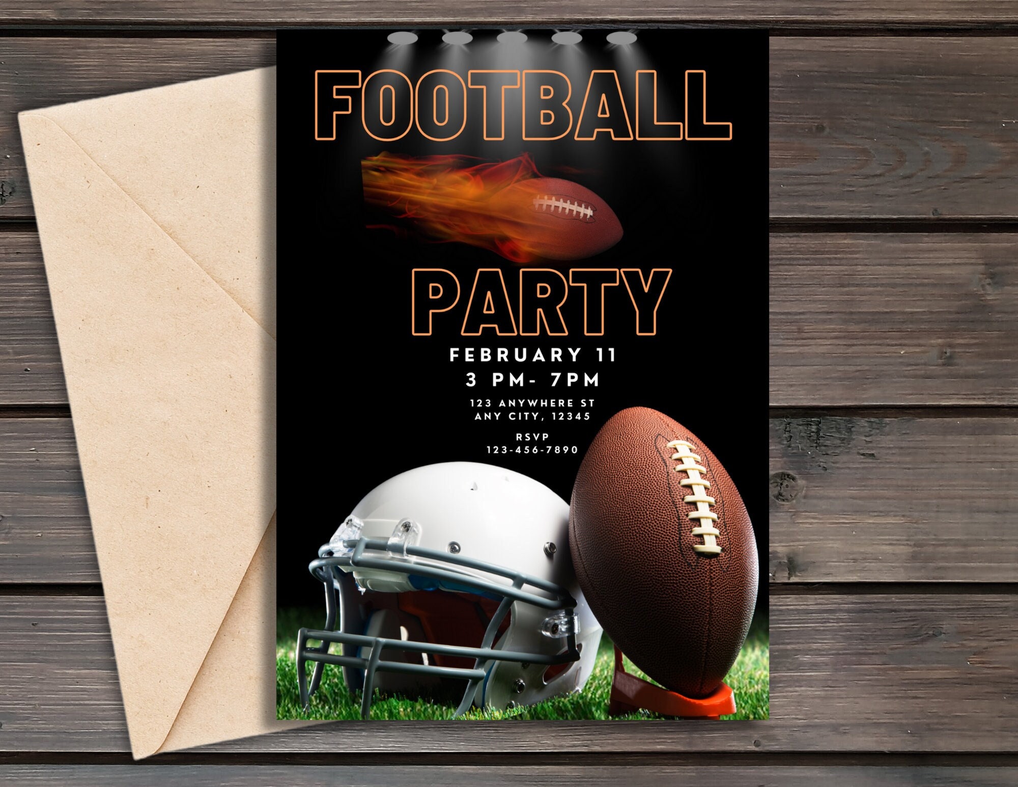 Editable Football Party Invitation, Easily Change the Words football ...
