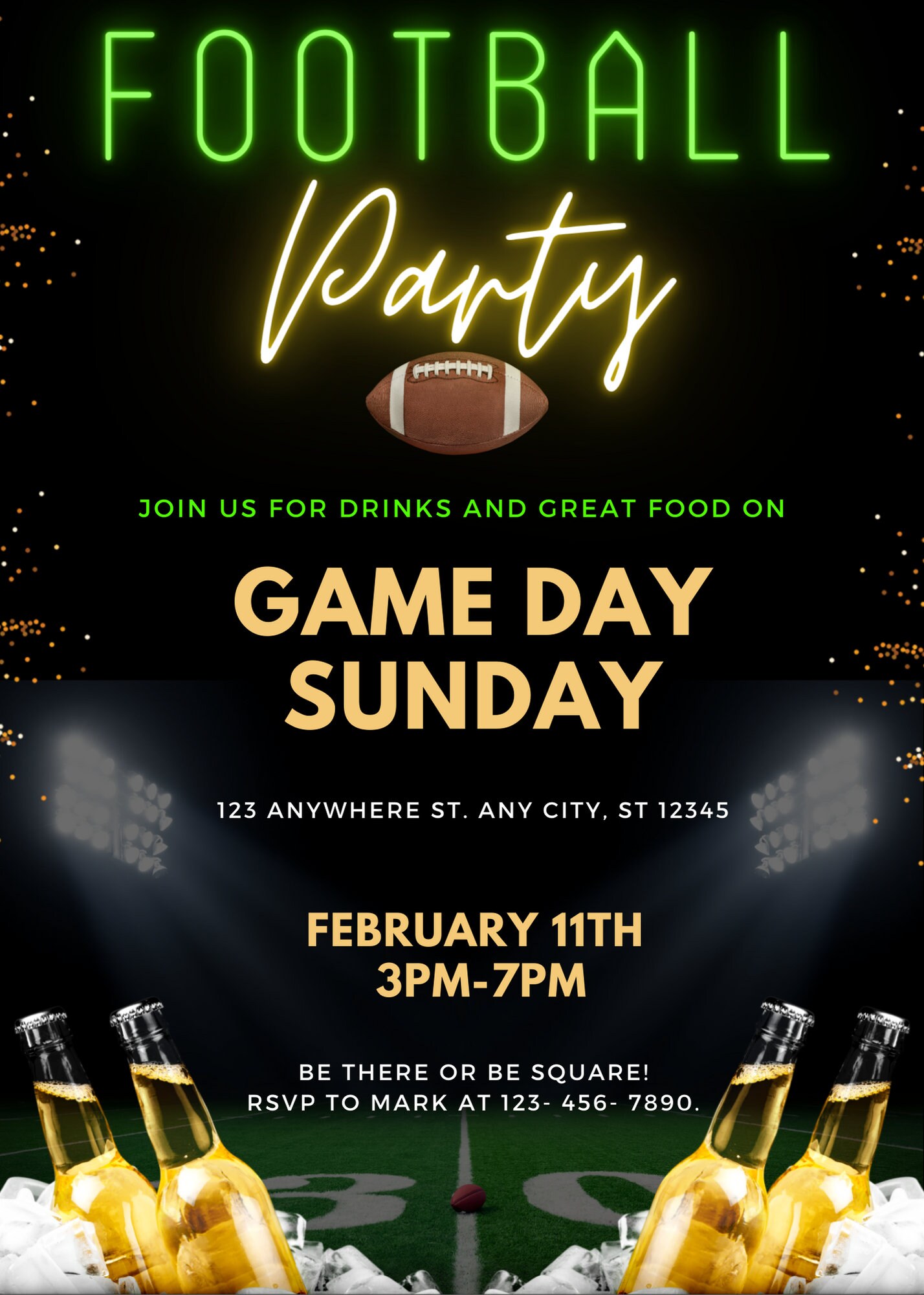 Editable Football Party Invitation, Easily Change the Words "football ...