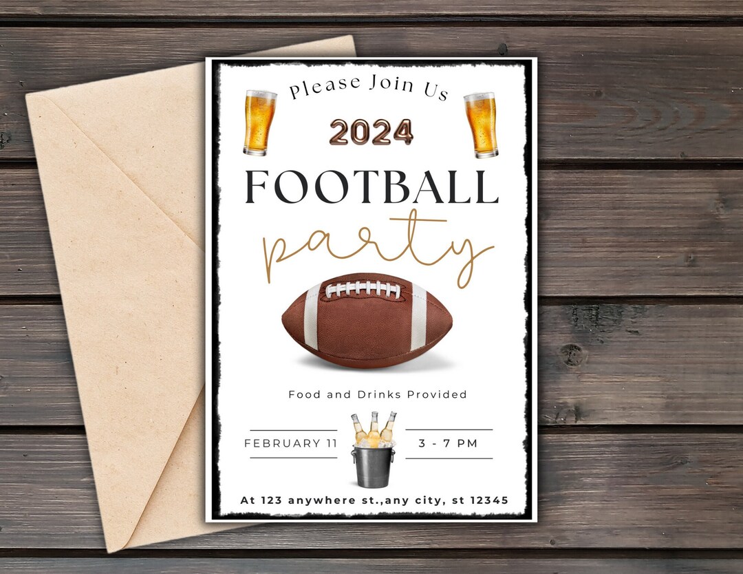 Editable Football Party Invitation, Easily Change the Words football ...