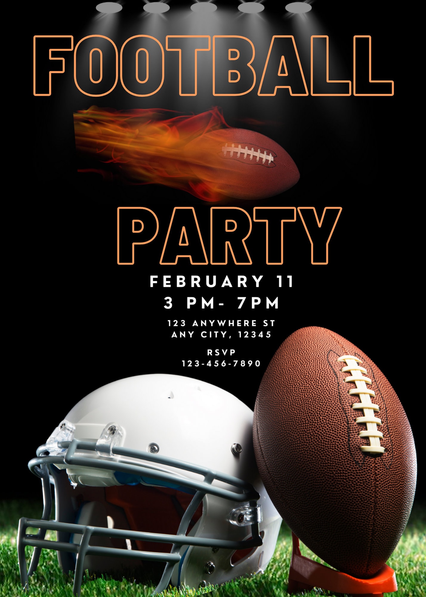 Editable Football Party Invitation, Easily Change the Words football ...
