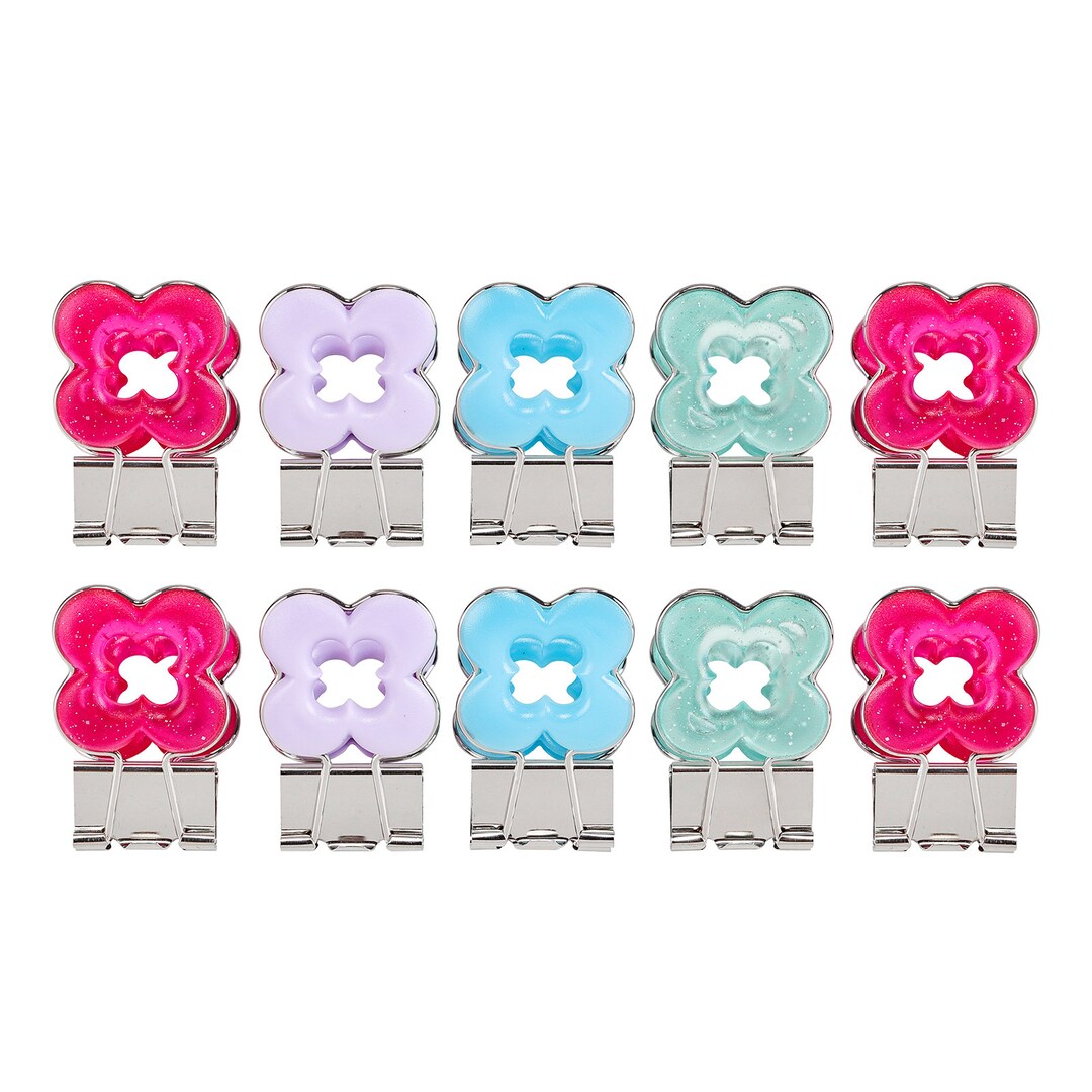 Flower Shape Fashion Hollow Metal Binder 1 Inch Clips 10 Pcs/set Photo ...