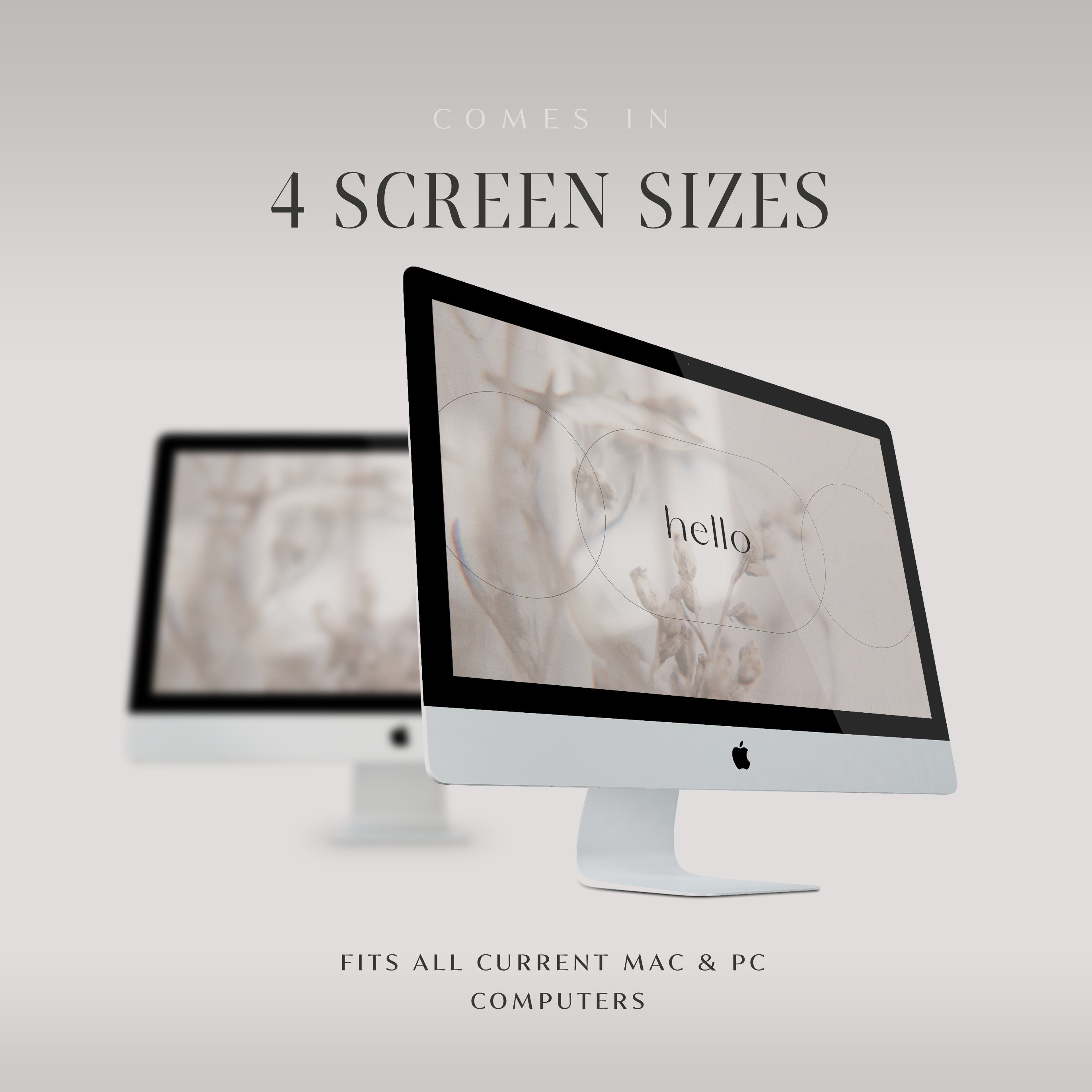 Botanical Desktop Wallpaper Organizer, Neutral Screen Saver (digital ...