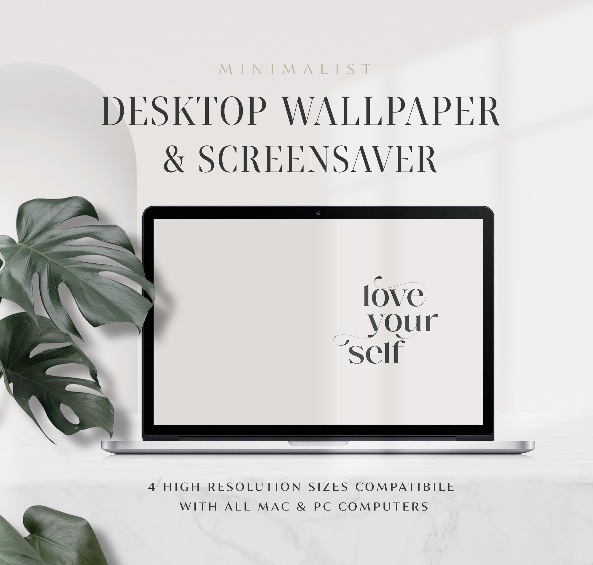 Abstract Desktop Wallpaper, Beige Aesthetics Computer Background ...