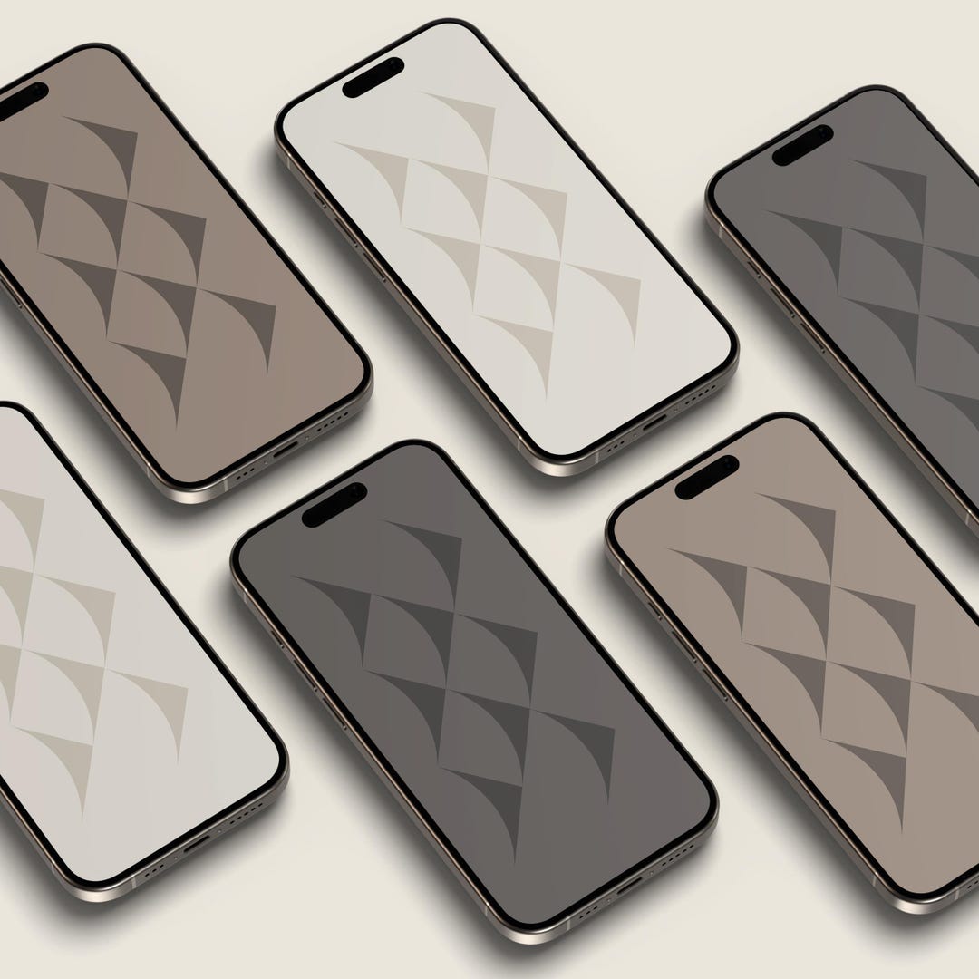 Neutral Aesthetic iPhone Background. Sublime Geometric Phone Wallpaper. Minimalist Home Screen ...