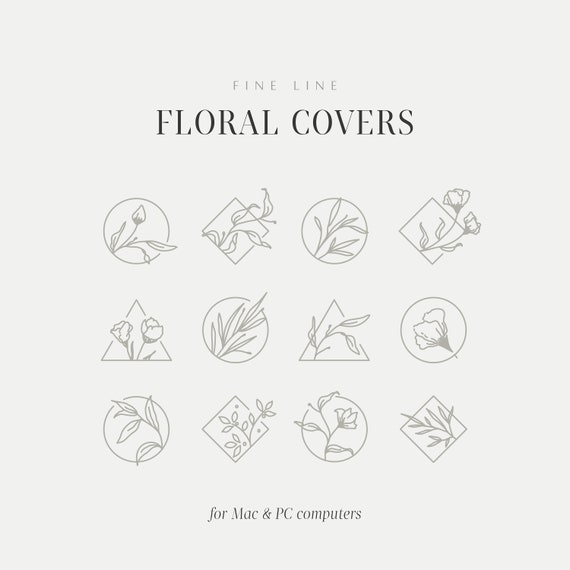 Irregular Desktop Folder Covers Floral Folder Icons for Mac | Etsy