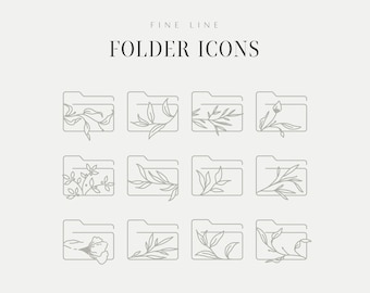 20 Black and White Desktop Folder Icons for Mac and Windows - Etsy