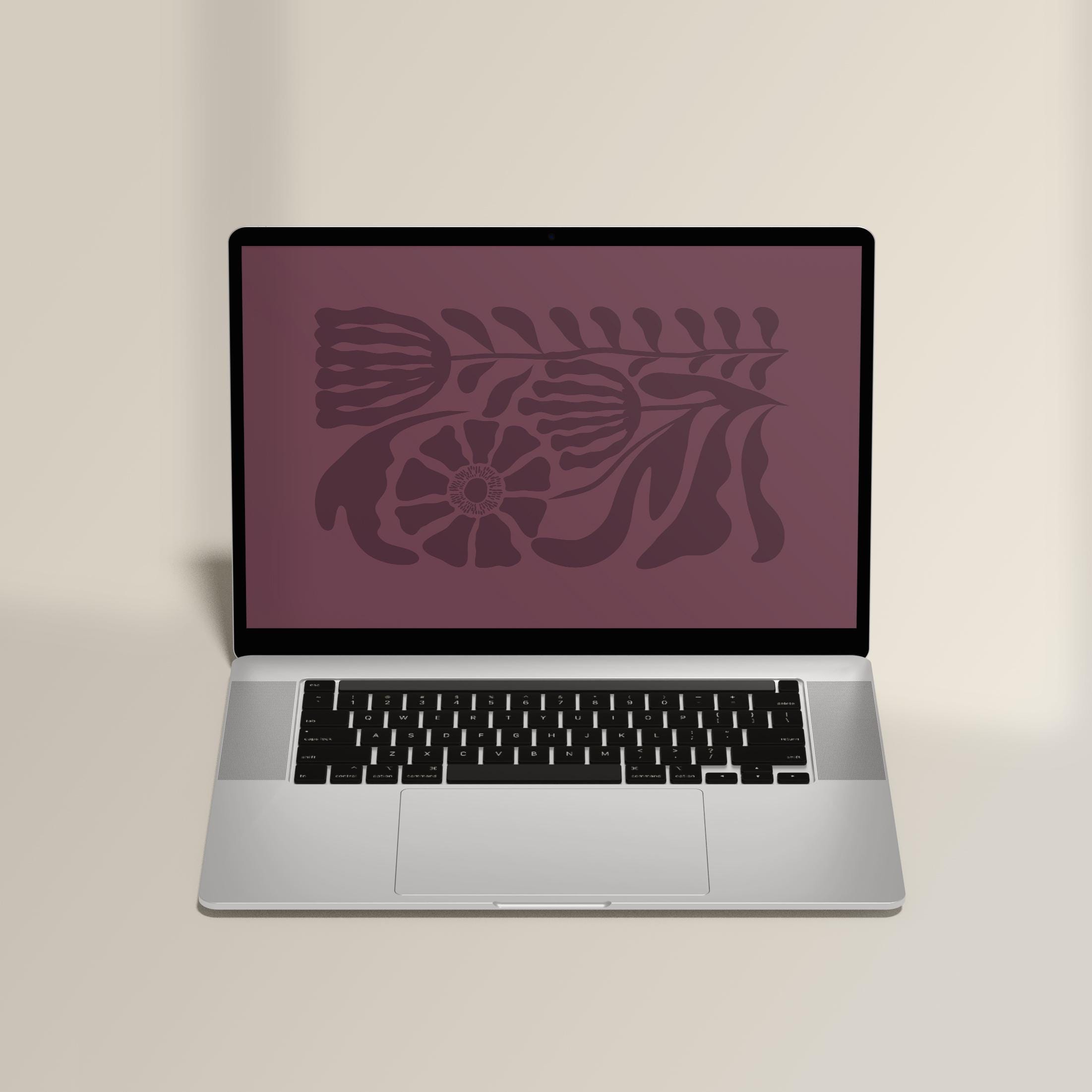 Desktop Wallpaper, Neutral Aesthetic Laptop Background, Botanical ...