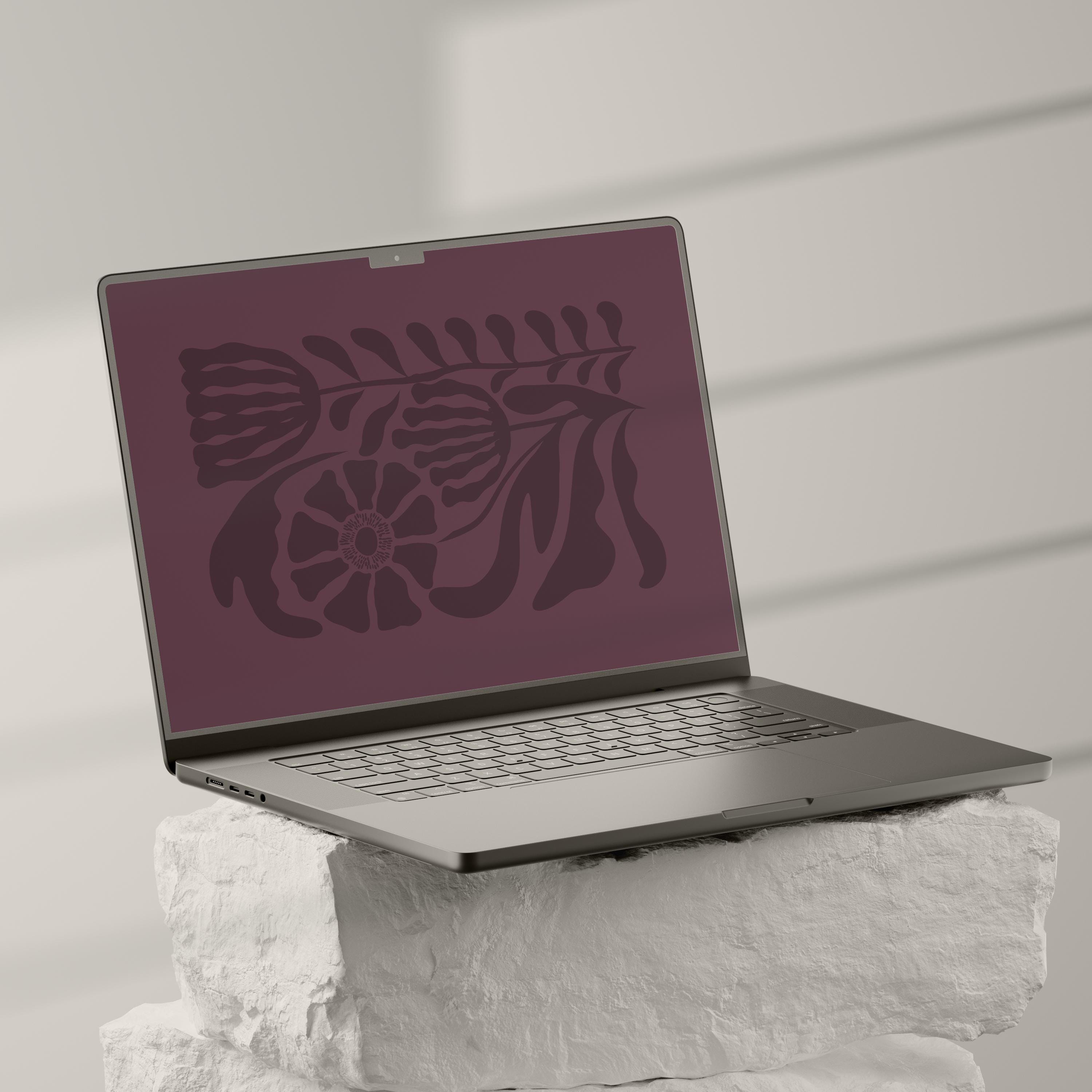 Desktop Wallpaper, Neutral Aesthetic Laptop Background, Botanical ...