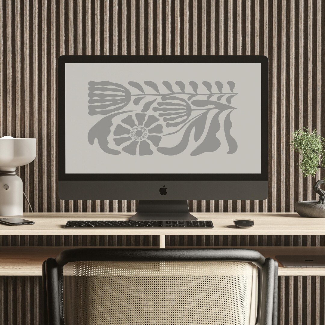 Desktop Wallpaper, Neutral Aesthetic Laptop Background, Botanical ...