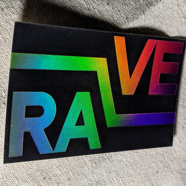 Sticker rave holographic - Etsy