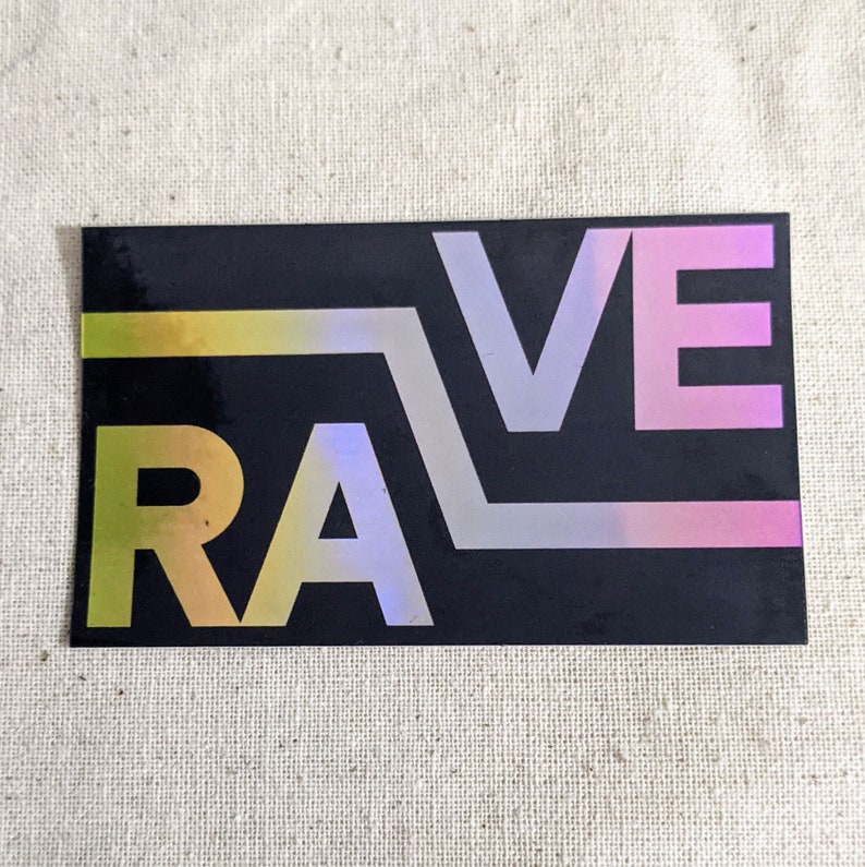 Sticker rave holographic - Etsy