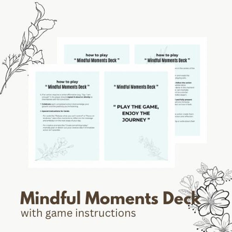 Mindful Moments Deck - Printable Mindfulness Cards for Self-care ...